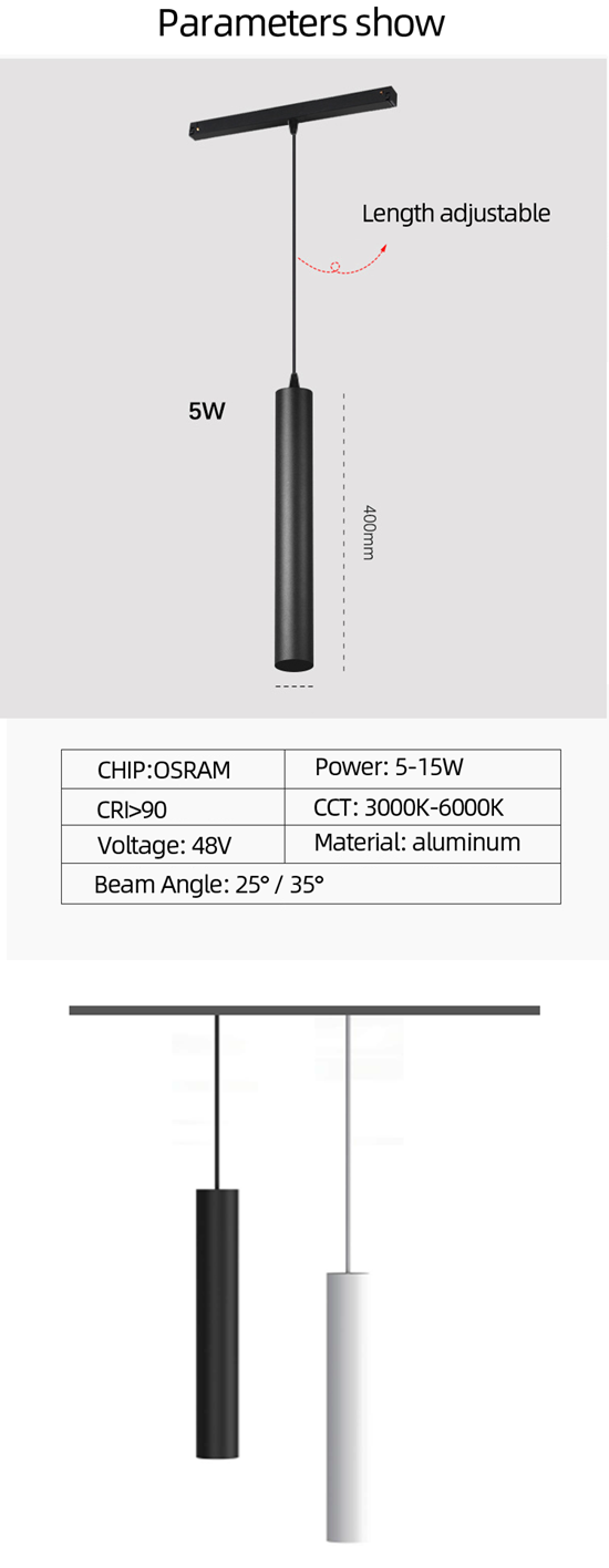 Modern aluminum move track ceiling hang lamp - LED Light Factory